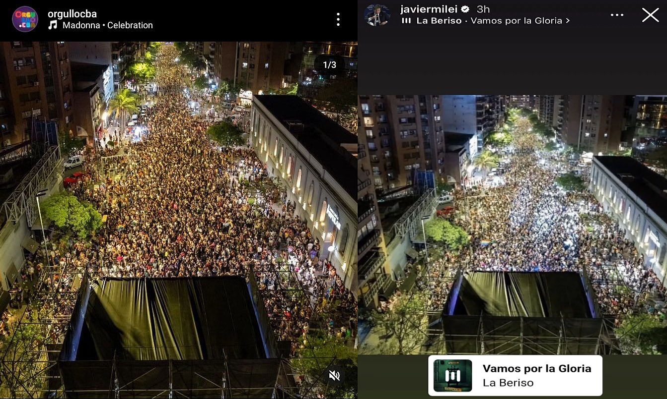 Fue concurrido el cierre libertario, pero Milei colgó una foto de la ...