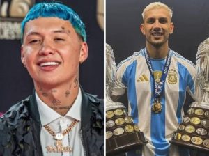 El cantante colombiano Blessed y Leandro Paredes se cruzaron en las ...